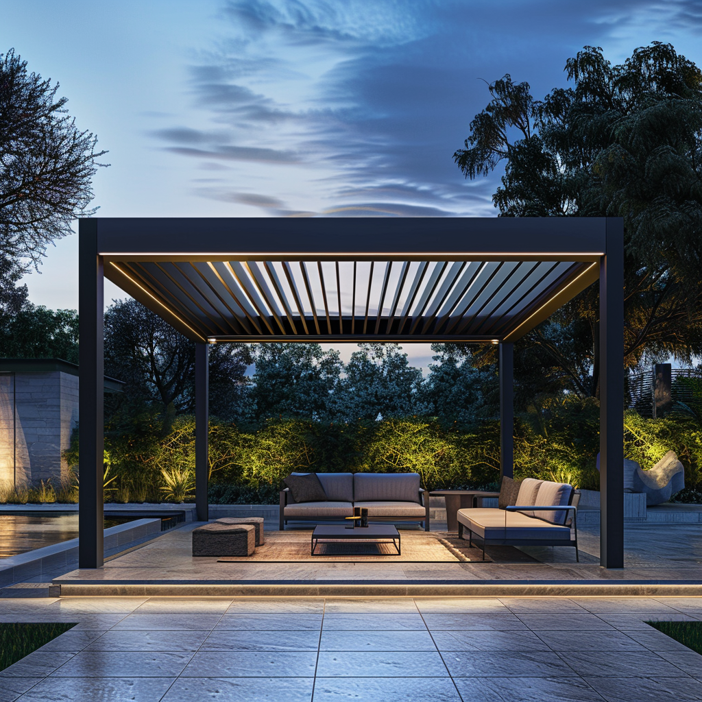 6m x 3m Gazebo with Retractable Louvre Roof – Custom Outdoor Pergola ...